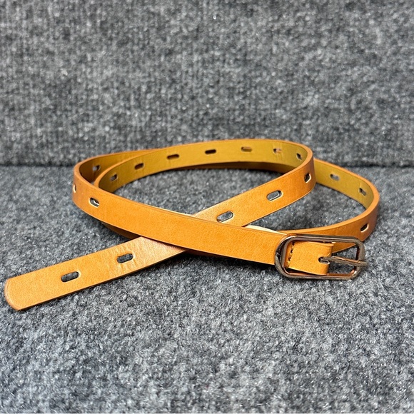 Linea Pelle | Accessories | Linea Pelle Skinny Belt Sm Caramel Brown ...